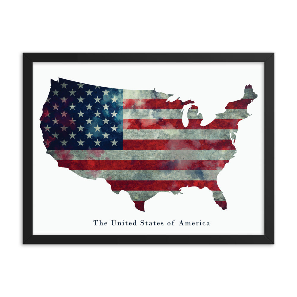 Framed American Flag Poster USA United States of America Wall Art Prin ...