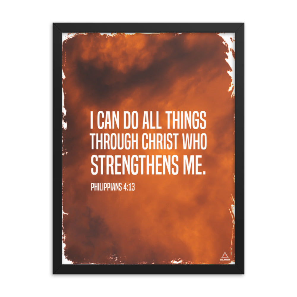 Framed Philippians 4:13 Poster I Can Do All Things Bible Scripture Ver ...